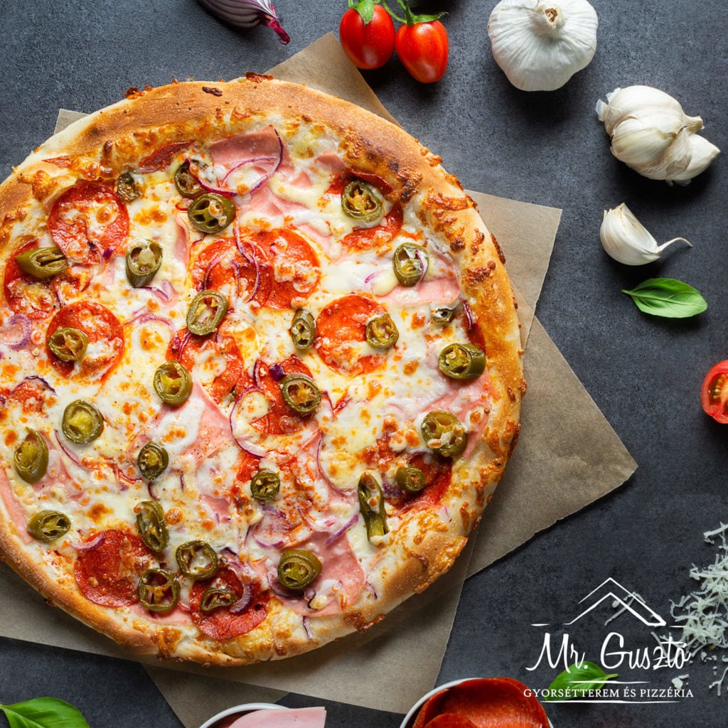 45 cm-es Családi Pizzák - Mr. Gusztó Gyorsétterem és Pizzéria